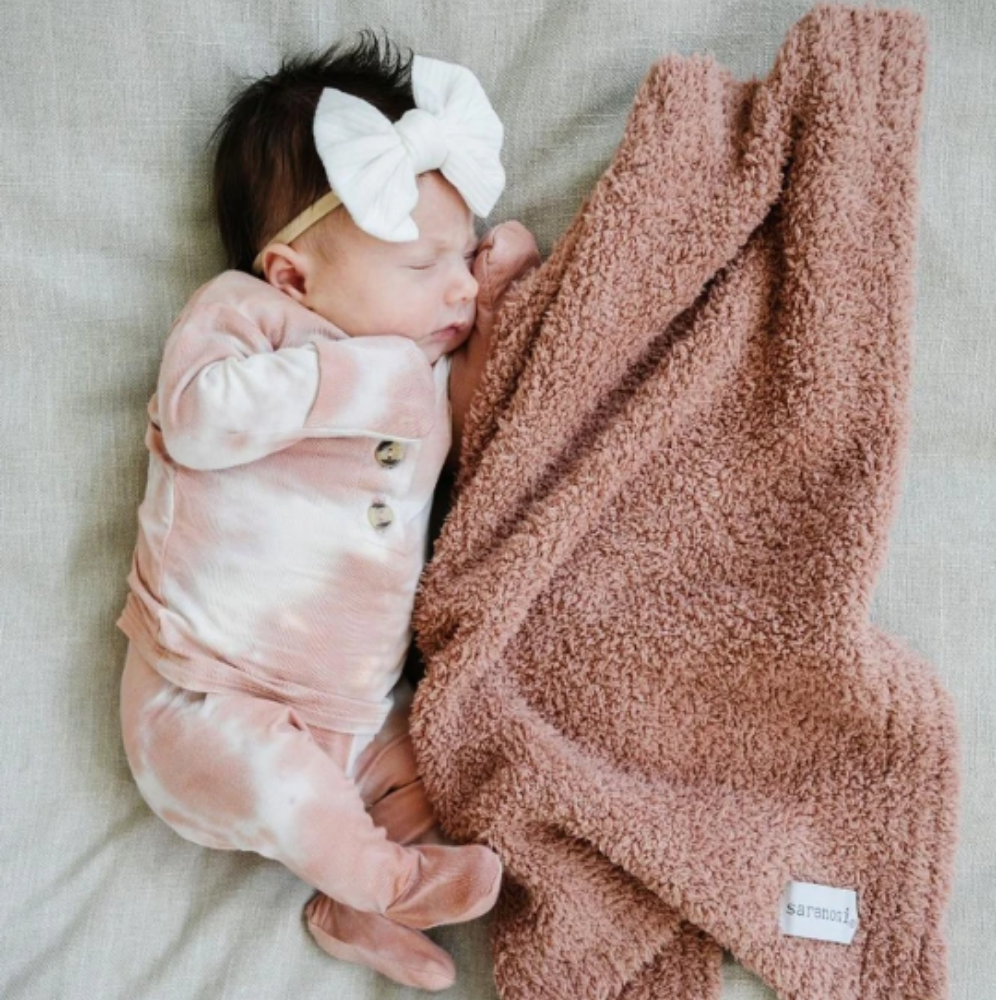 Bamboni Mini Blanket- French Rose – Green Dazzle Baby